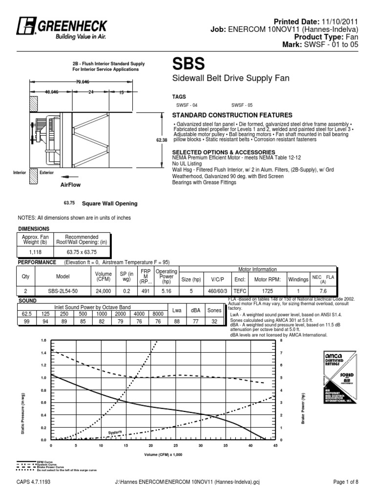 Ventilacion (Hannes-Indelva) - Submittal Greenheck | PDF | Belt ...