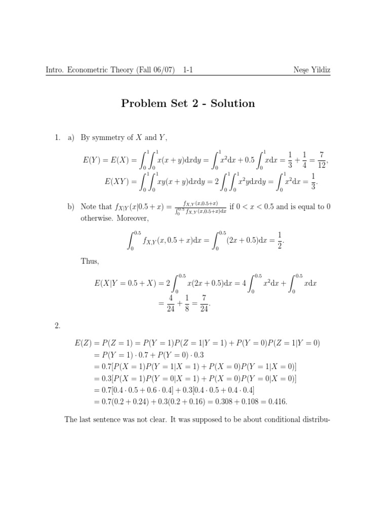Problem Set 2 - Solution: X, Y 0.5 0 X, Y | PDF