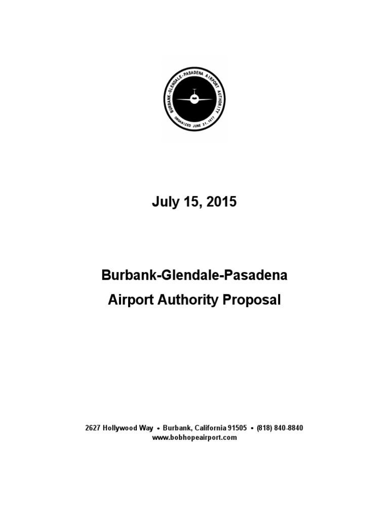 Burbank-Glendale-Pasadena Airport Authority's Proposal | PDF | Federal ...