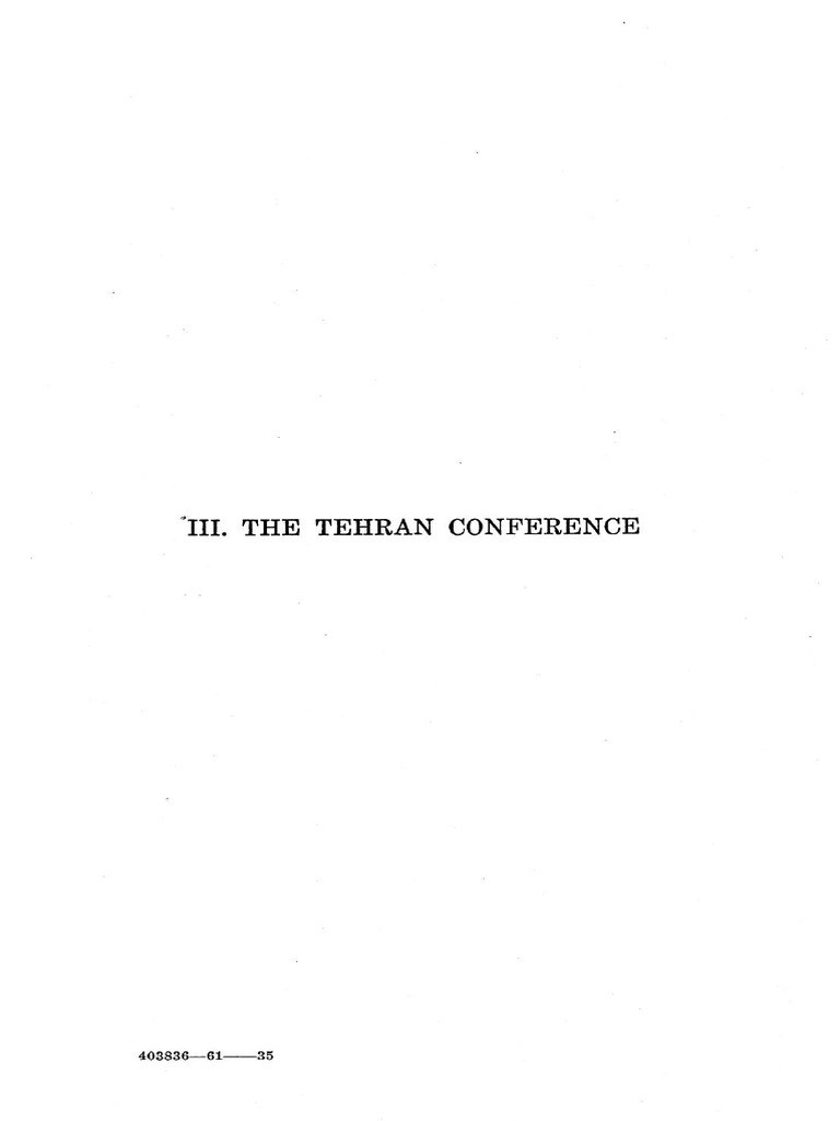 The Tehran Conference 1943 Proceeding PDF | PDF