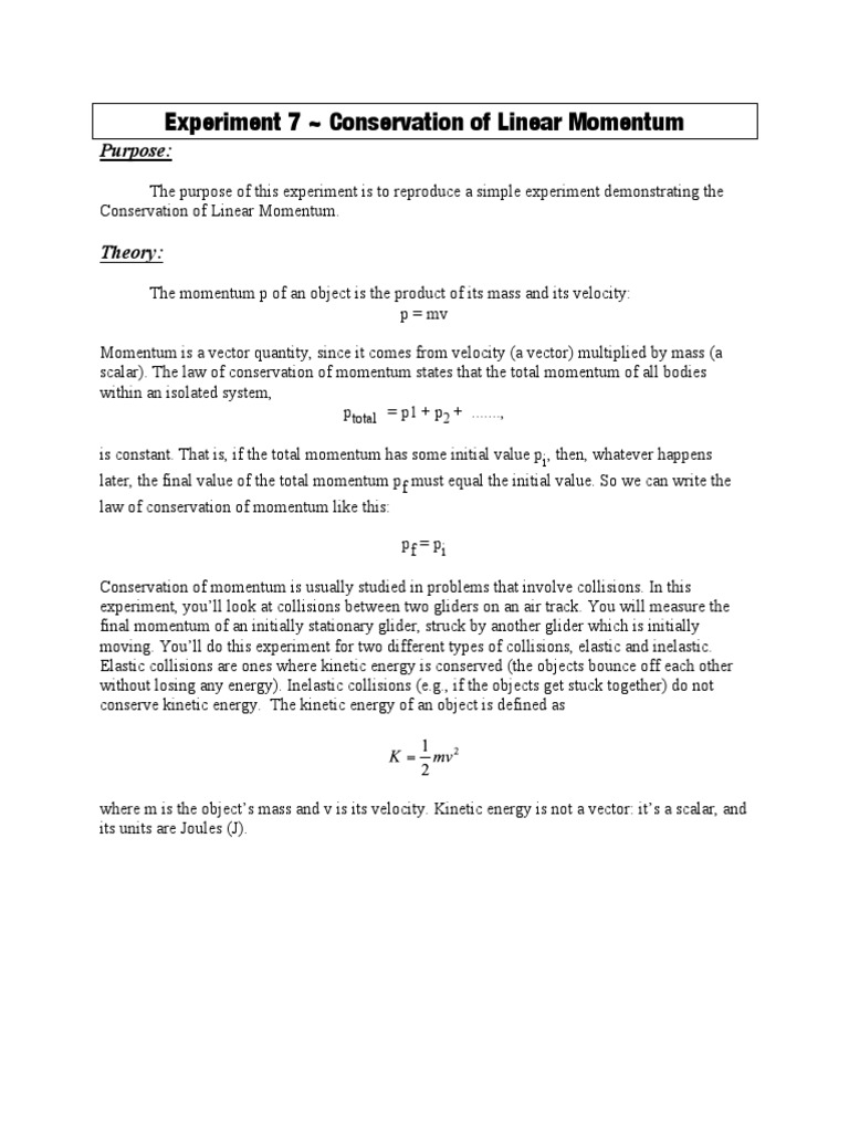Exp7 Collisions | PDF | Collision | Momentum