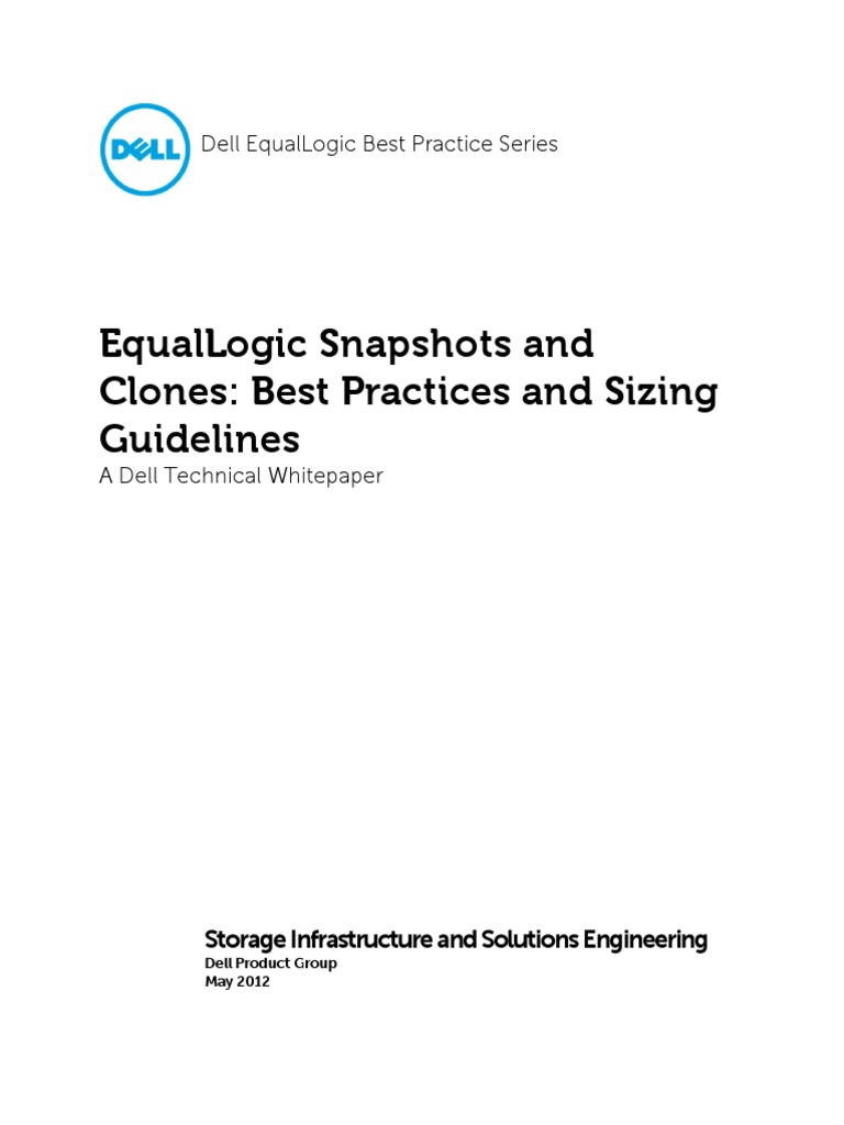 EqualLogic Snapshots and Clones: Best Practices and Sizing Guidelines ...
