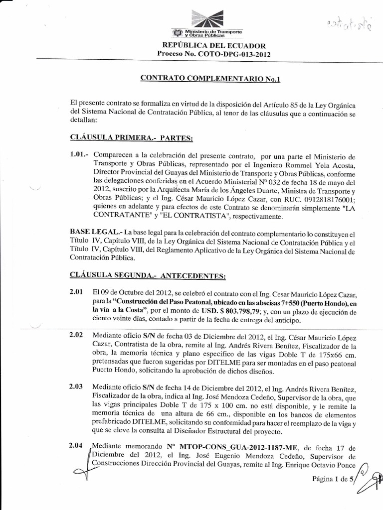 Contrato Complementario 1 | PDF | Conceptos legales | Business