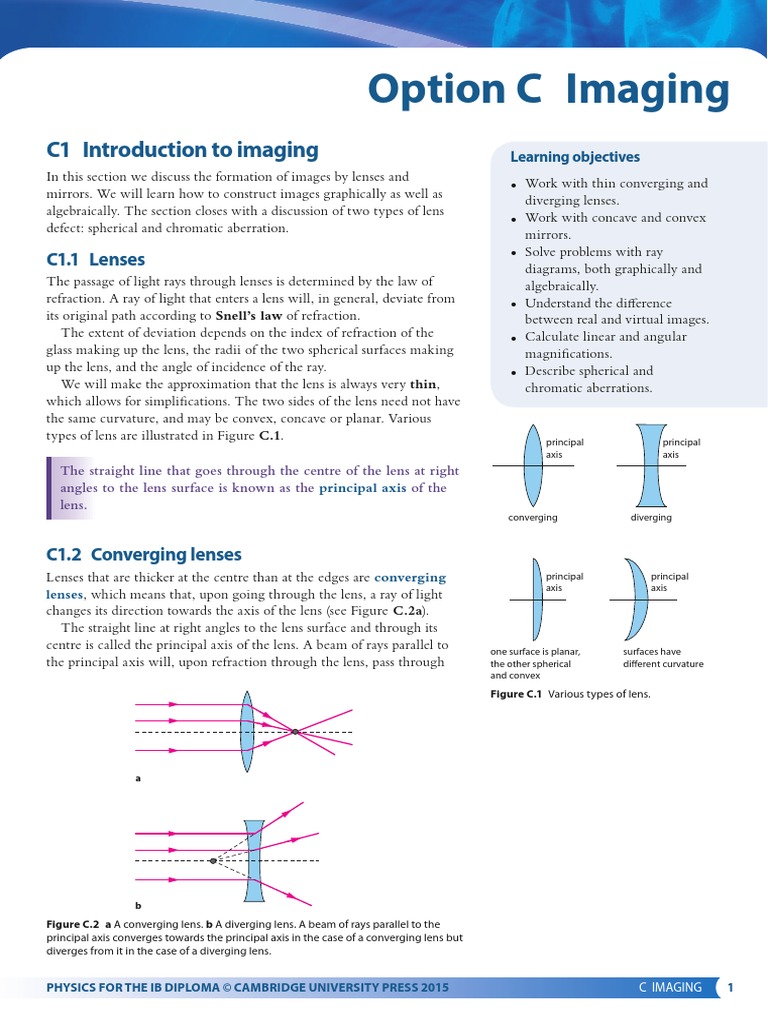 Imaging Option C | PDF | Lens (Optics) | Glass Engineering And Science
