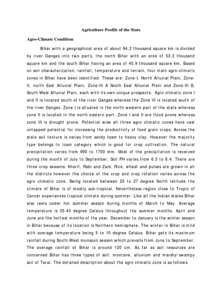 Agro-Climatic Zones of Bihar | PDF | Travel