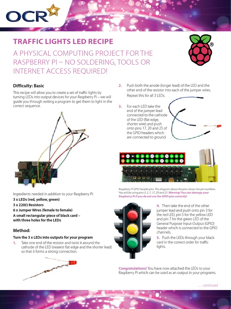 Traffic Lights Project On Raspberry Pie | PDF | Raspberry Pi | Light ...