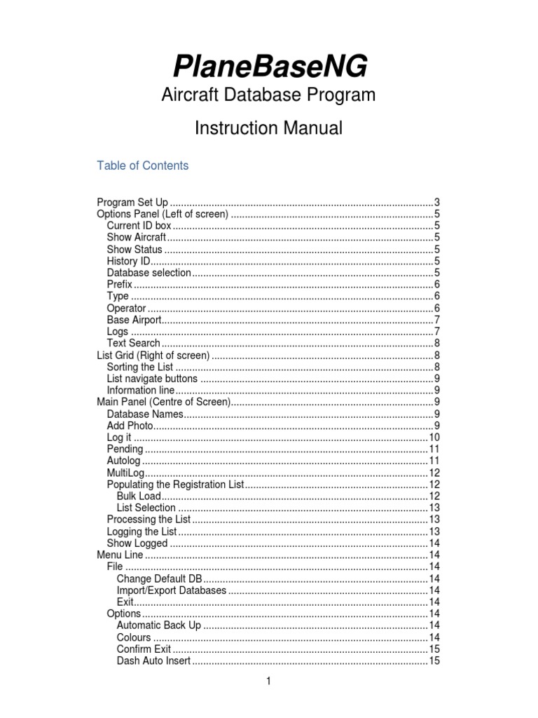 Plane Base 2 Manual | PDF | Databases | Command Line Interface