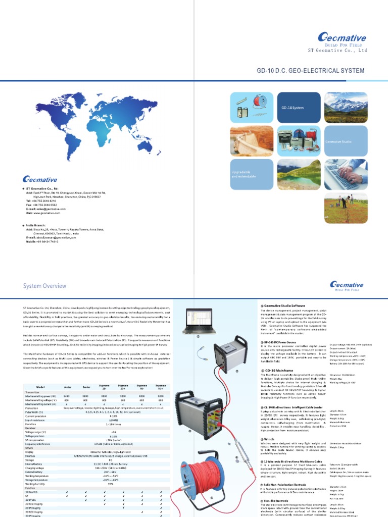 Geomative GD-10 Geo-Electrical Resistivity/IP Meter Catalogue | PDF
