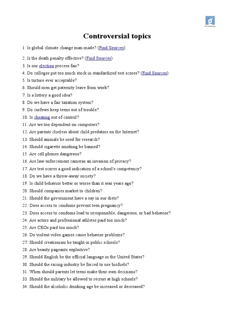 Controversial Topics/Temas Controvertidos | PDF | Social Science ...
