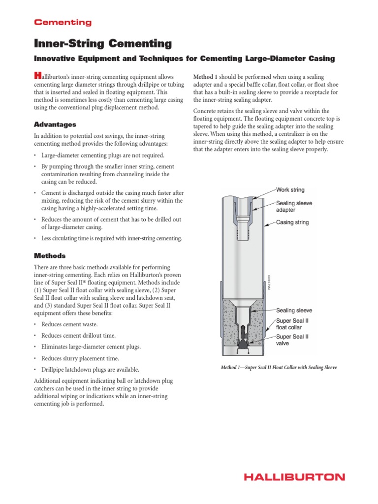 Inner String Cementing Halliburton | PDF | Casing (Borehole) | Building ...