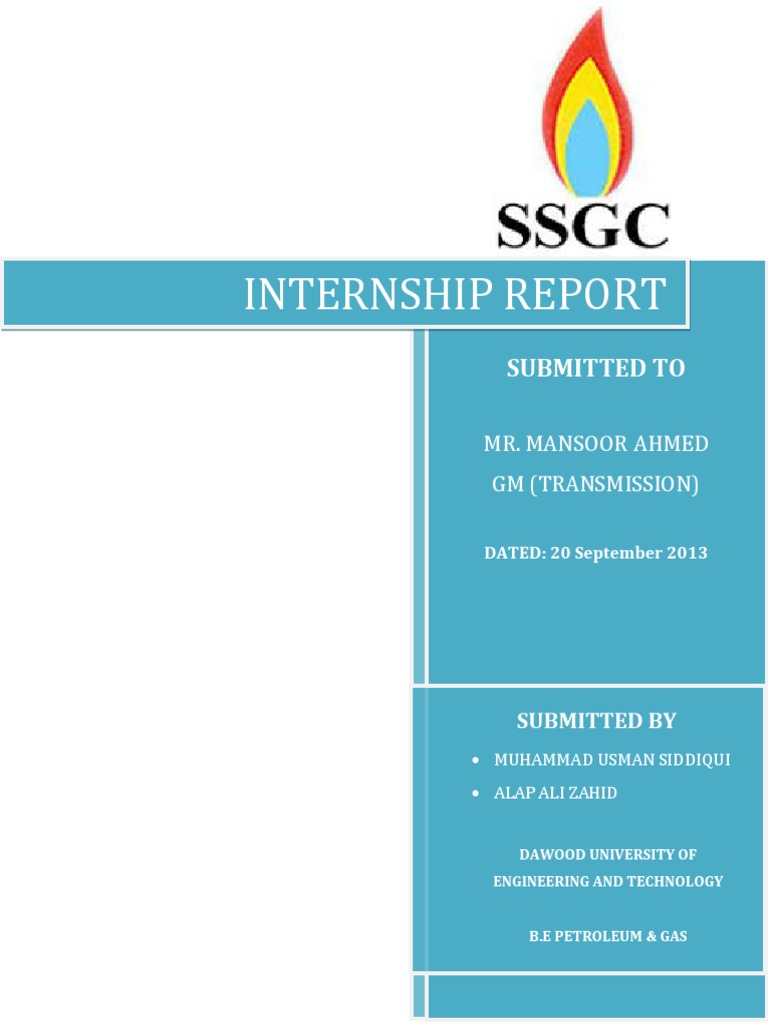 SSGC Internship Report | PDF | Welding | Construction