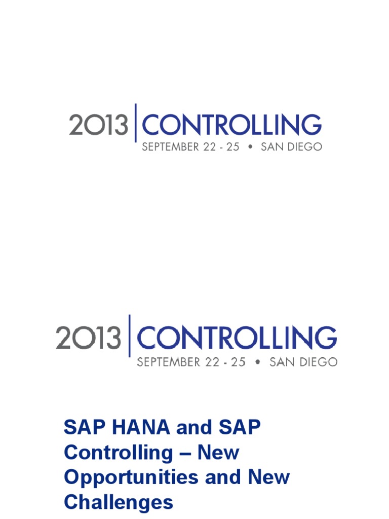 SAP HANA Controlling | PDF | Sap Se | Enterprise Resource Planning