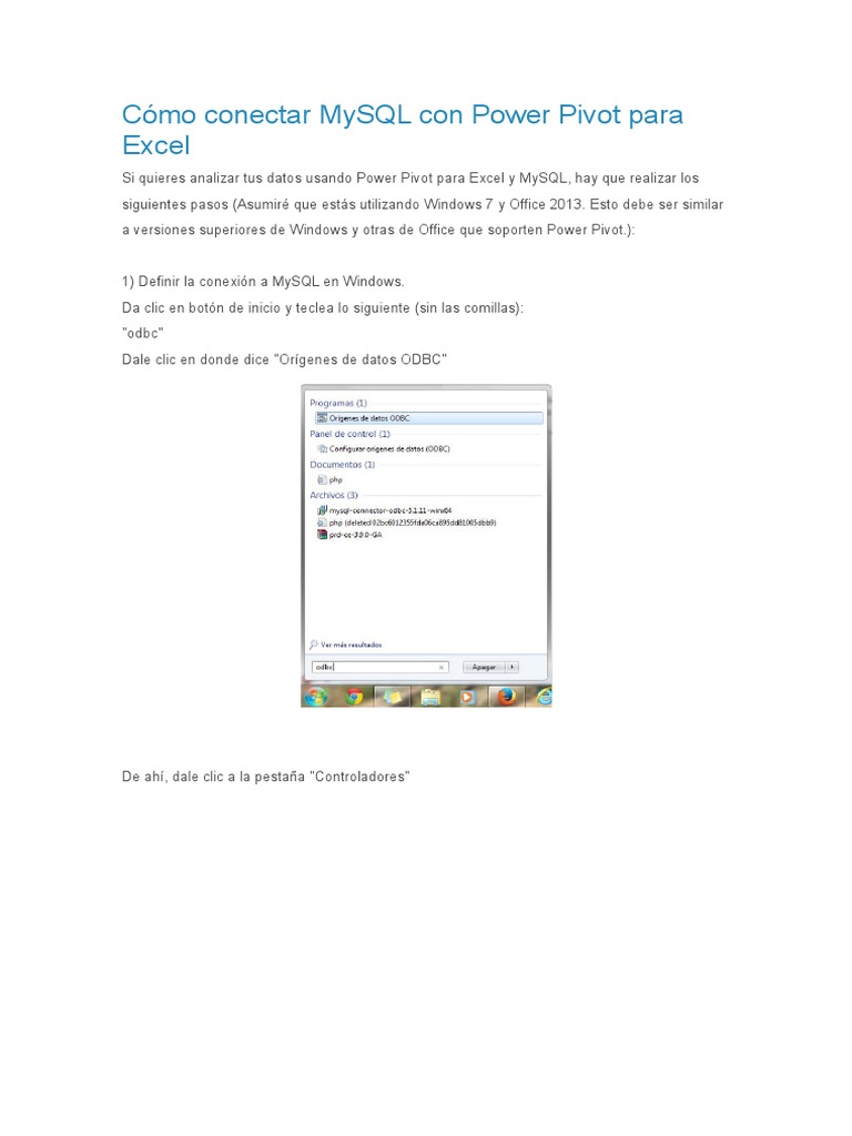 Cómo Conectar MySQL Con Power Pivot para Excel | PDF | Microsoft Excel ...
