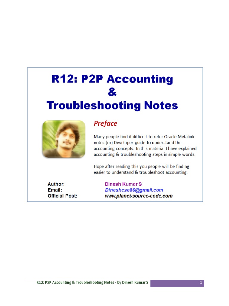 Oracle R12 P2P Accounting Troubleshooting Notes - by Dinesh Kumar S ...