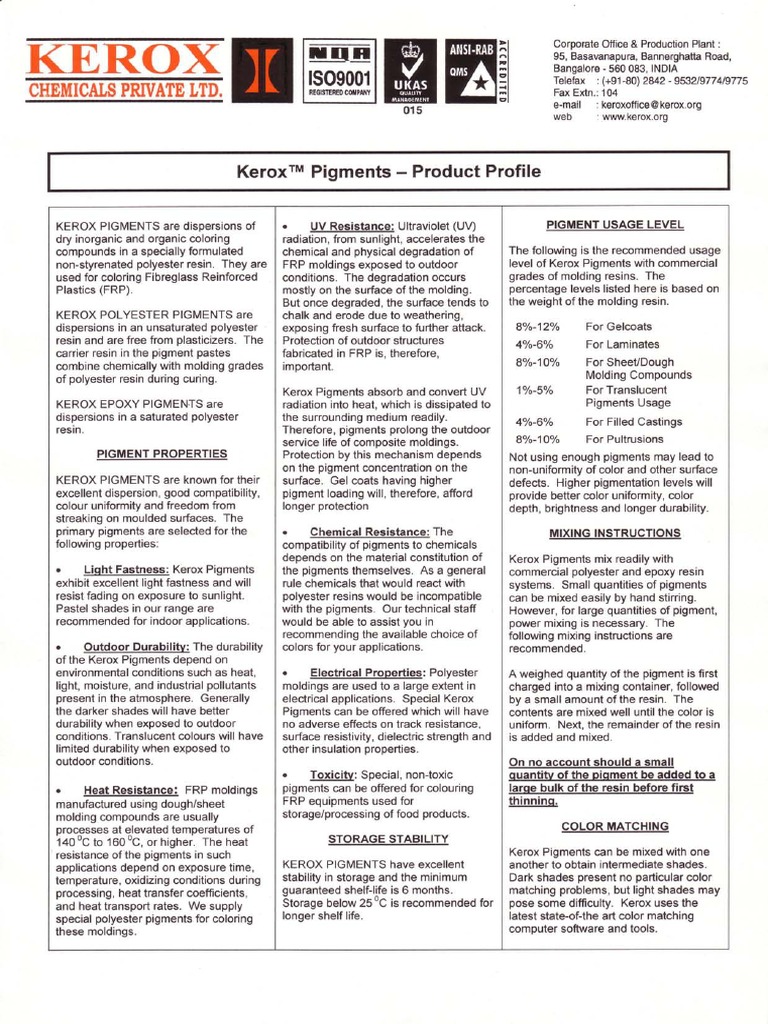 Kerox Pigment Product Profile | PDF