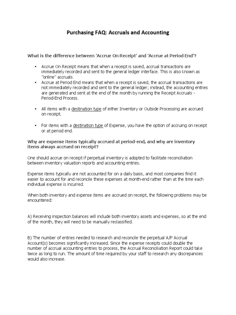 Oracle Purchasing FAQ - by Dinesh Kumar S | PDF | Email | Accrual