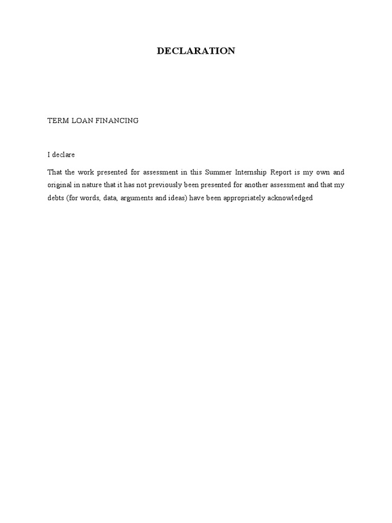 Declaration | PDF | Career & Growth