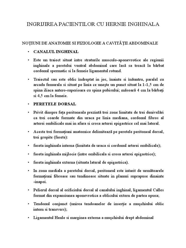 Ingrijirea Pacientului Cu Hernie Inghinala