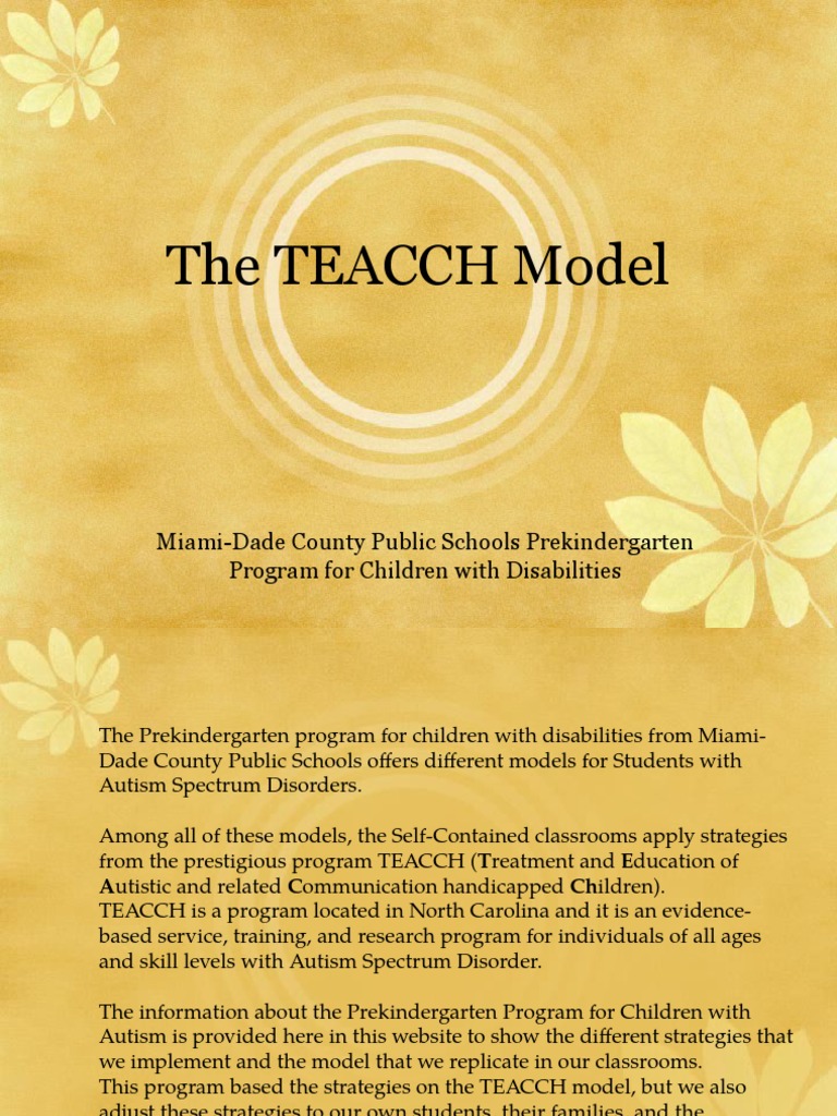 TEACCH Model for Autism Education | PDF | Autism Spectrum | Autism