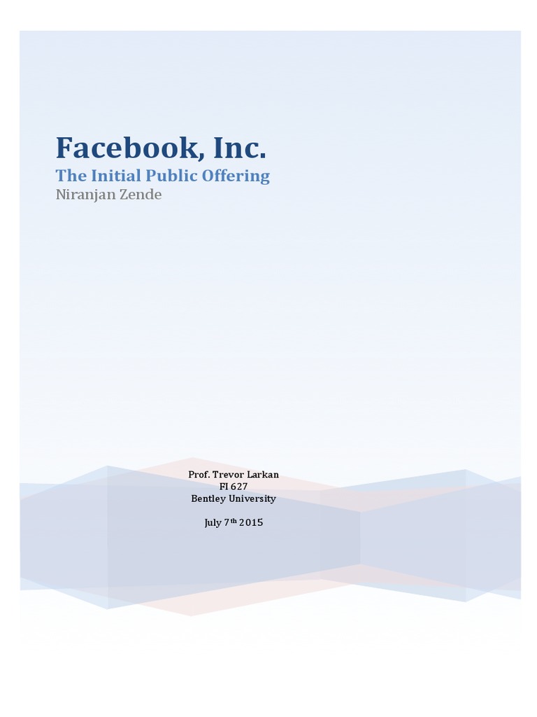 Facebook Case Analysis | PDF | Facebook | Initial Public Offering