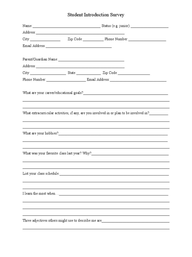 Introduction Survey | PDF | Career & Growth | Social Science