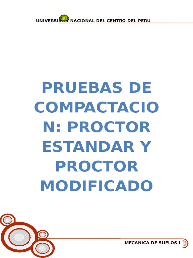 Pruebas Proctor Estandar y Modificado | PDF | Naturaleza | Física Pruebas Proctor Estandar y Modificado | PDF | Naturaleza | Física