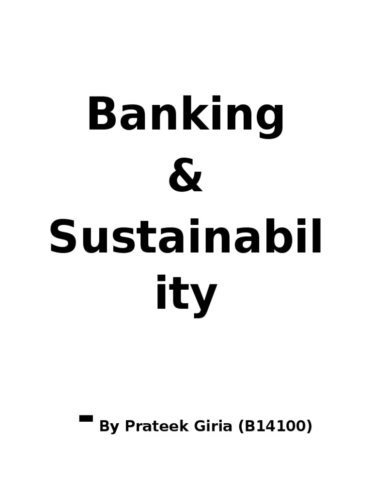 Promoting Sustainability in Banking: Strategies, Frameworks, and ...