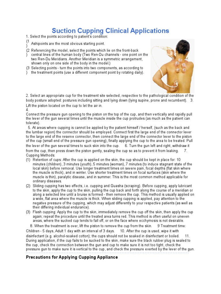 Suction Cupping Techniques and Guidelines | PDF | Qi | Heart