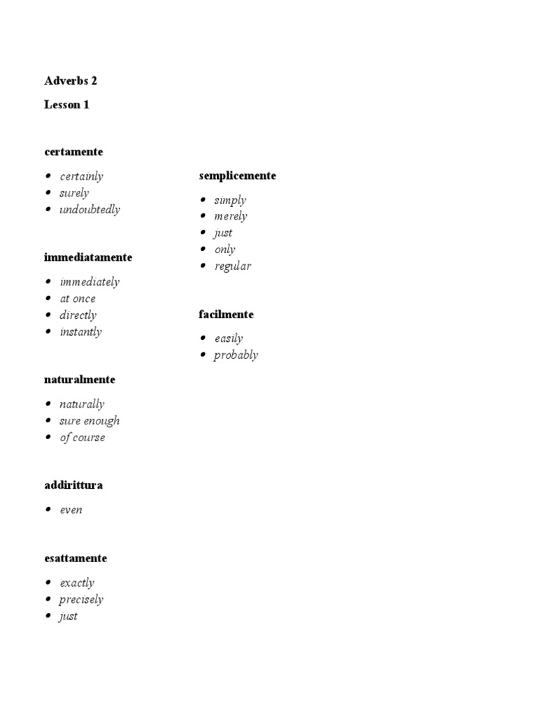 Adverbs 2 Lesson 1: Certainly Surely Undoubtedly Simply Merely Just ...