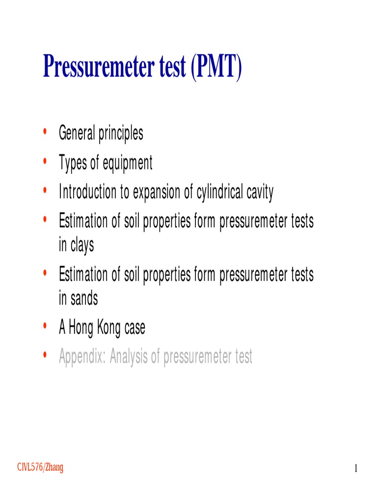 Pressuremeter Test | Soil Mechanics | Elasticity (Physics)