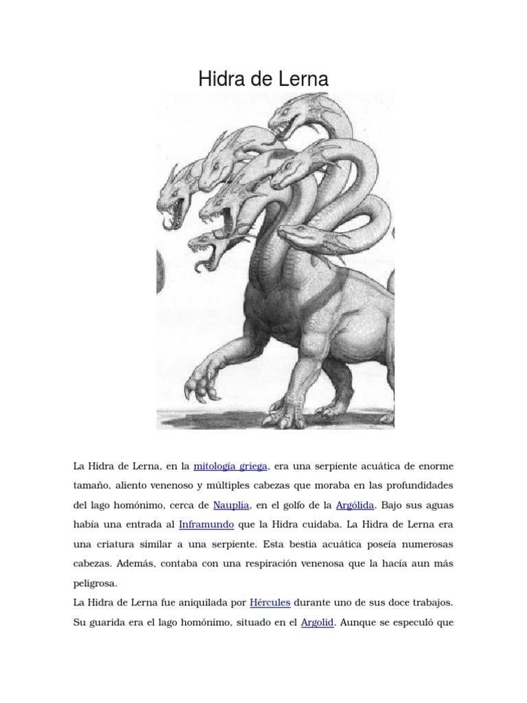 Hidra de Lerna | Mitología Tesaliana | Mitologia Europea