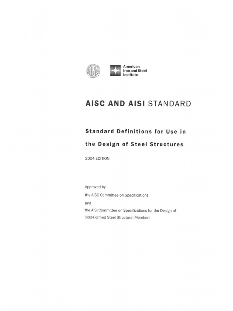 AISI Standard Definitions PDF | PDF