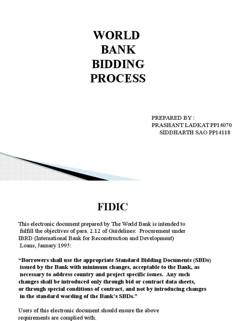 World Bank Bidding Process | PDF | Construction Bidding | World Bank