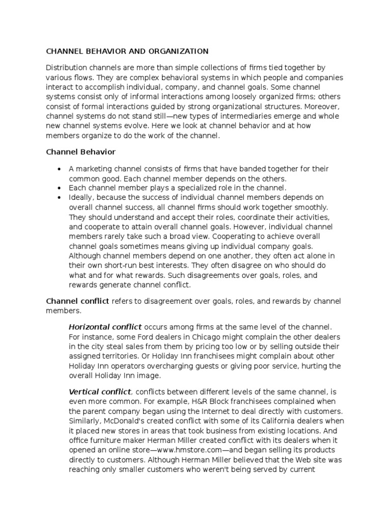 Channel Behavior and Organization | PDF | Franchising | Retail