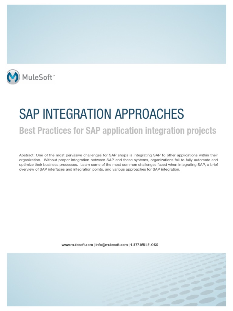 Mulesoft SAP Integration | PDF | Sap Se | Service Oriented Architecture