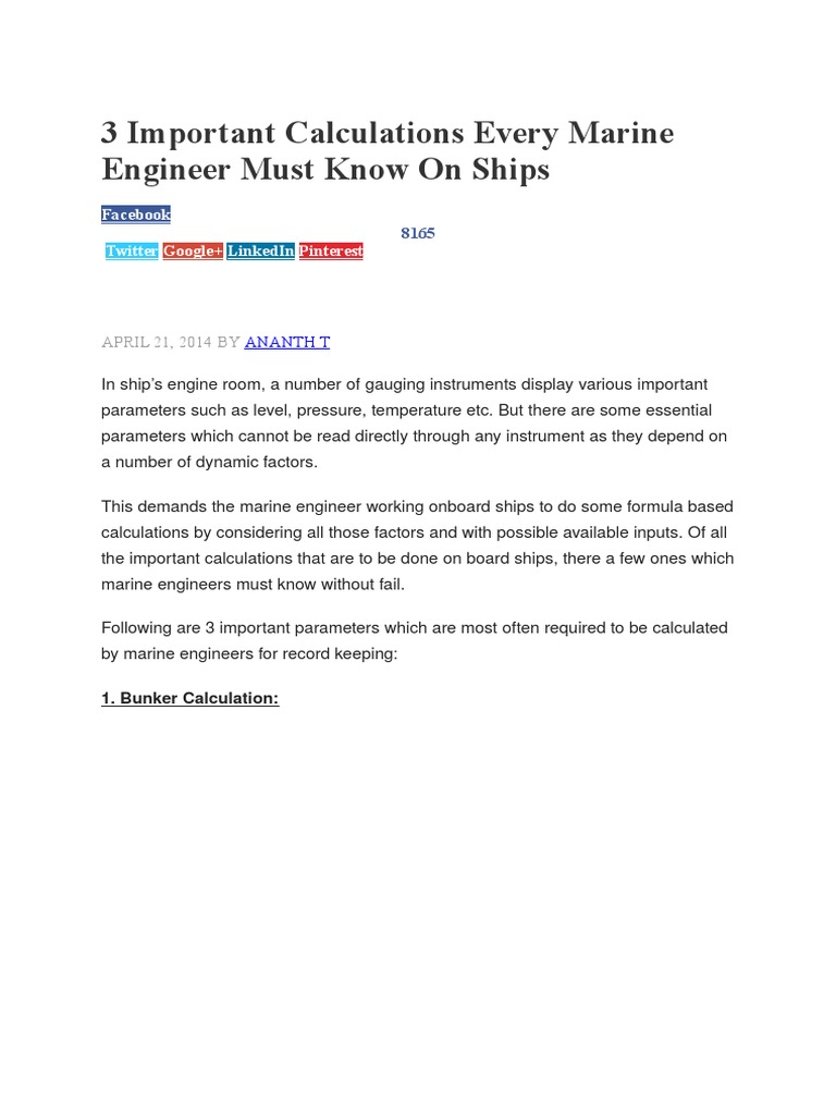 Essential Calculations for Marine Engineers | PDF | Fuel Oil | Density