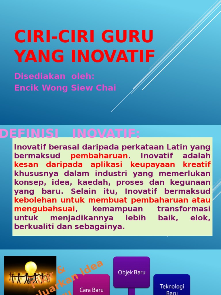 Ciri-Ciri Guru Yang Inovatif | PDF