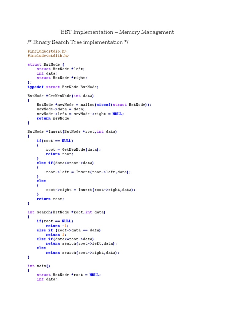 Memory Management in Trees | PDF | Subroutine | Variable (Computer Science)