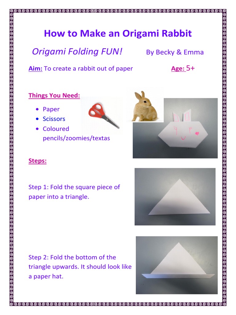 Origami Rabbit Procedure | PDF