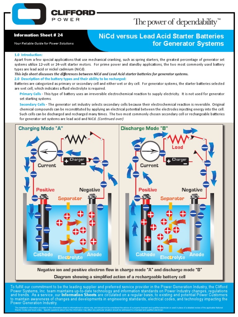 Nicad and Lead Acid Batteries | PDF | Battery (Electricity ...
