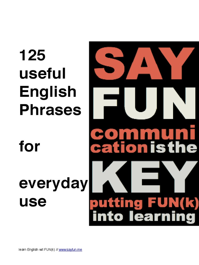 125 Useful English Phrases For Everyday Use: Learn English Wit FUN (K ...