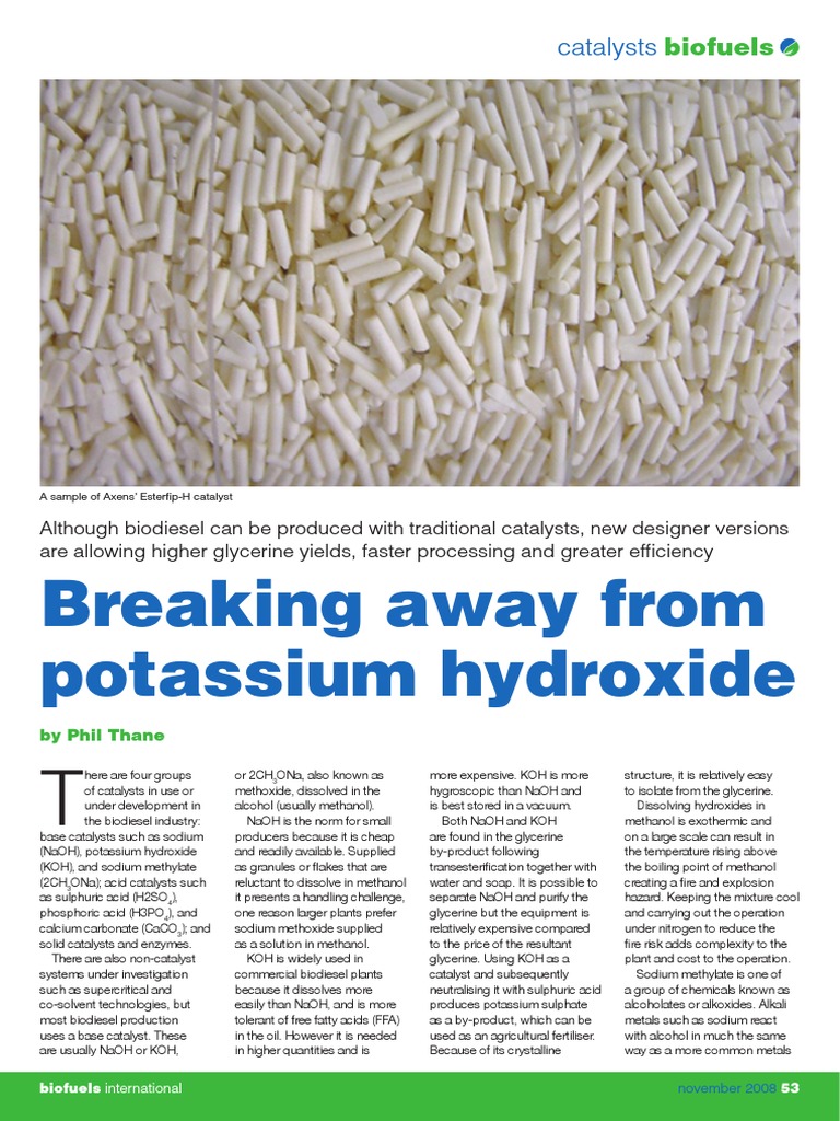 Biofuels Nov-08 Catalysis | Download Free PDF | Sodium Hydroxide ...