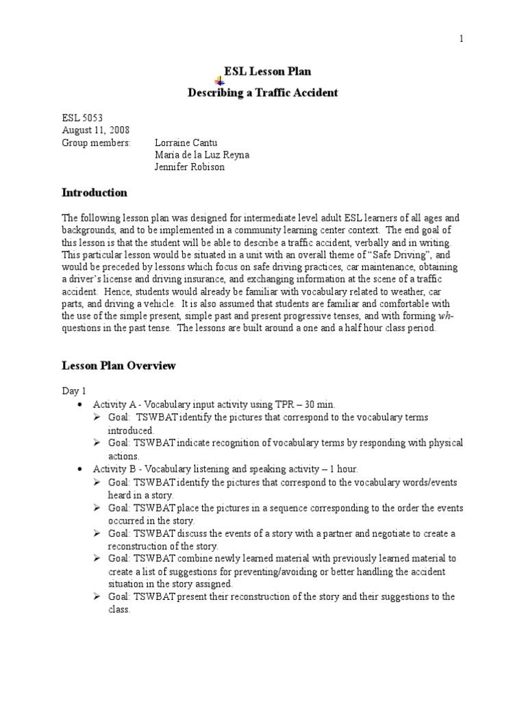 FinalProject Accidents AdultEd | PDF | Vocabulary | Language Education