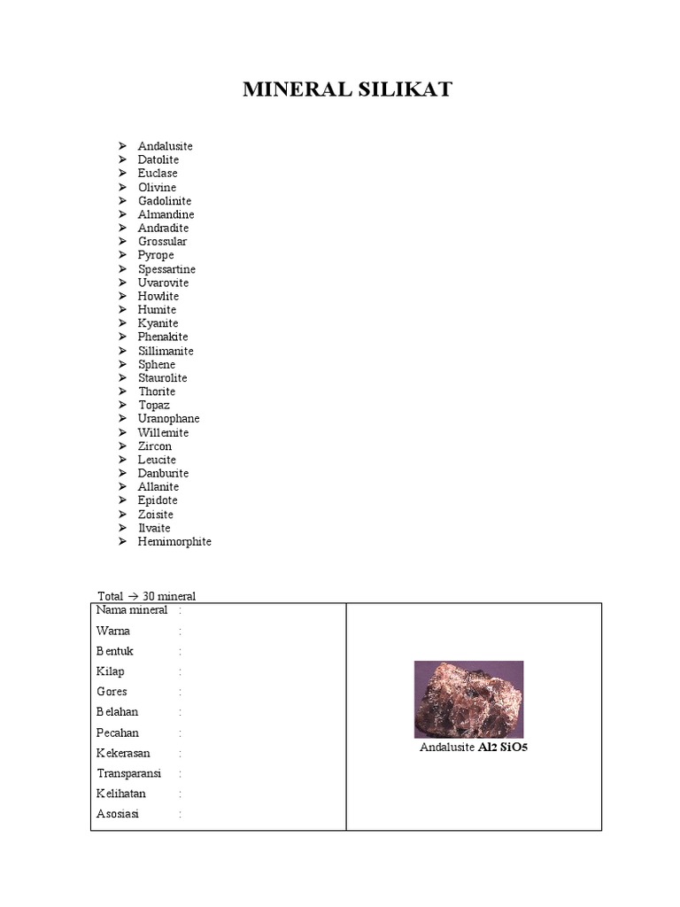 Mineral Silikat Dan Oksida | PDF