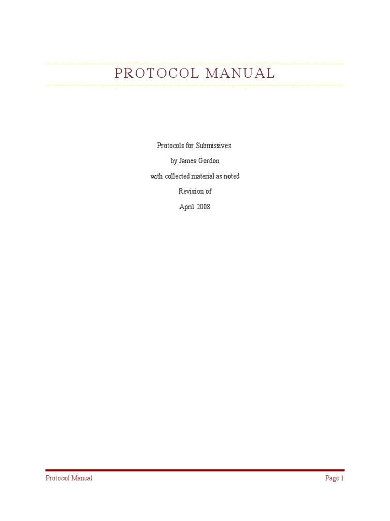 Protocol Manual r0804 | Download Free PDF | Bdsm | Leather Subculture
