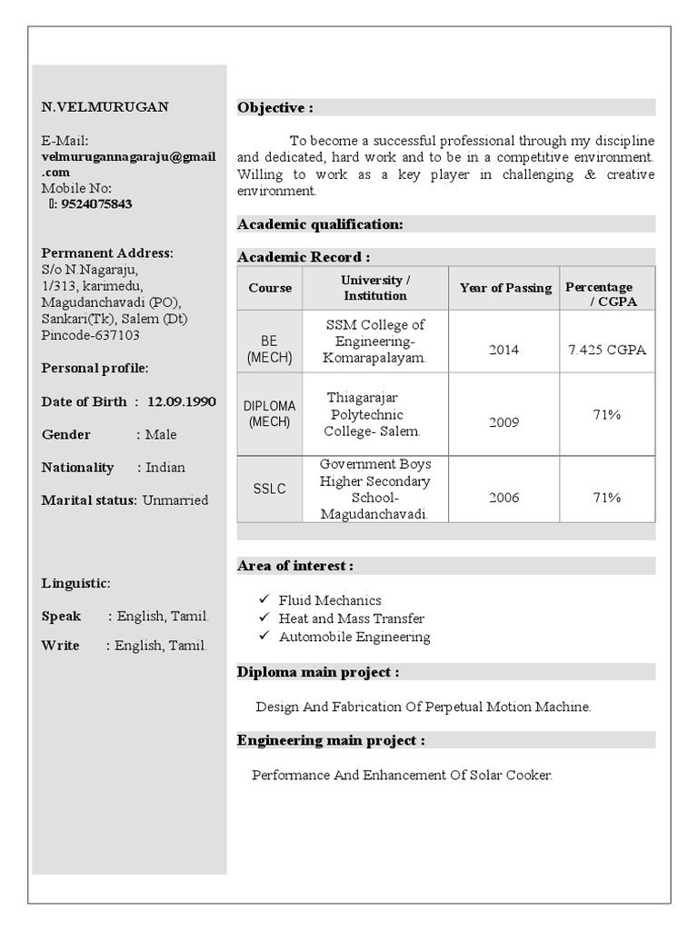 Resume Format | PDF | Career & Growth