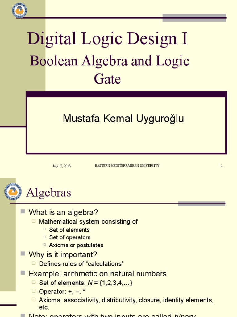 Chapter 2 Boolean Algebra and Logic Gates | PDF | Integrated Circuit ...