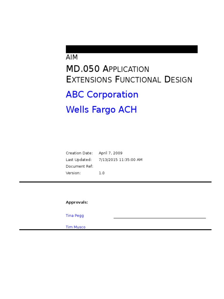 MD050 - Wells Fargo ACH | PDF | Wells Fargo | Business Process