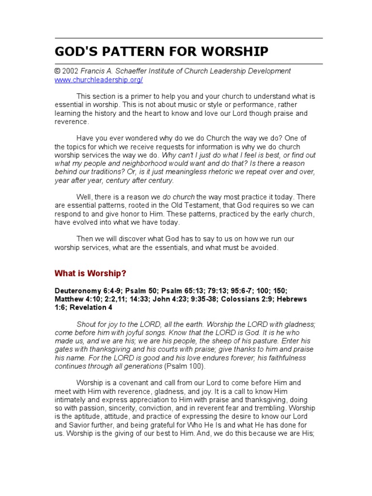 God'S Pattern For Worship | PDF | Worship | Sacrifice