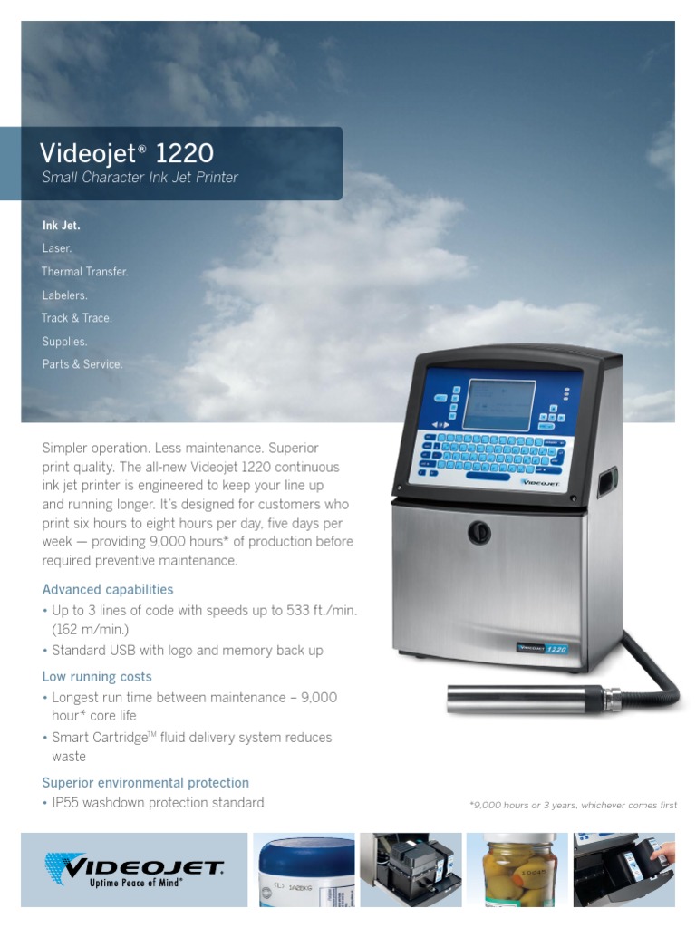 Manual de Codificadoras Videojet Modelo 1220 | PDF | Printer (Computing) | Media Technology